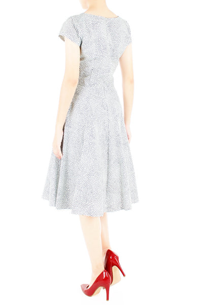 Sartorial Spots Flare Tea Dress - White – Whitesoot